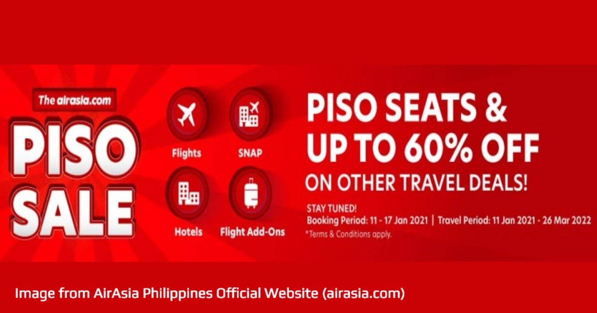 AirAsia Philippines Piso Sale: P1 One Way Base Fares for Big Members!